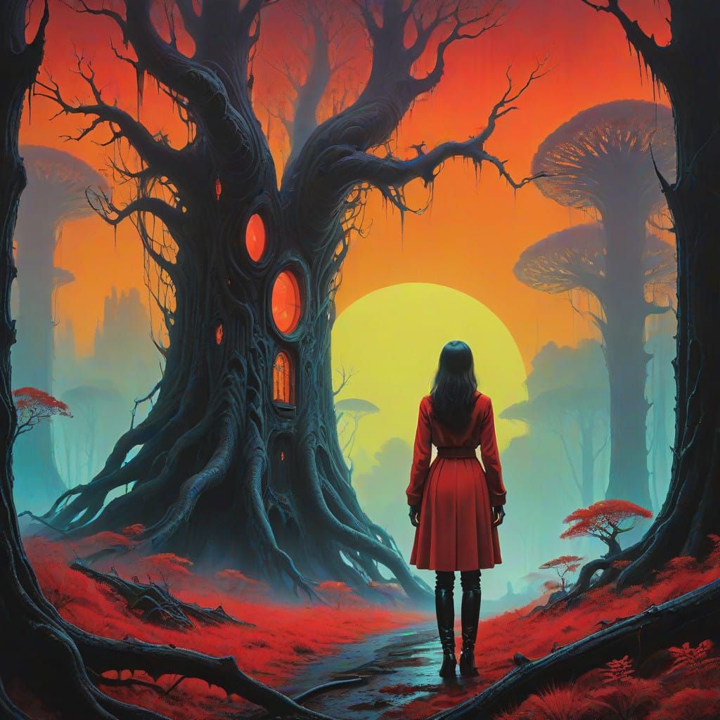 stuck in liminal space - Ethereal Alien Forest Beckons in Vi...