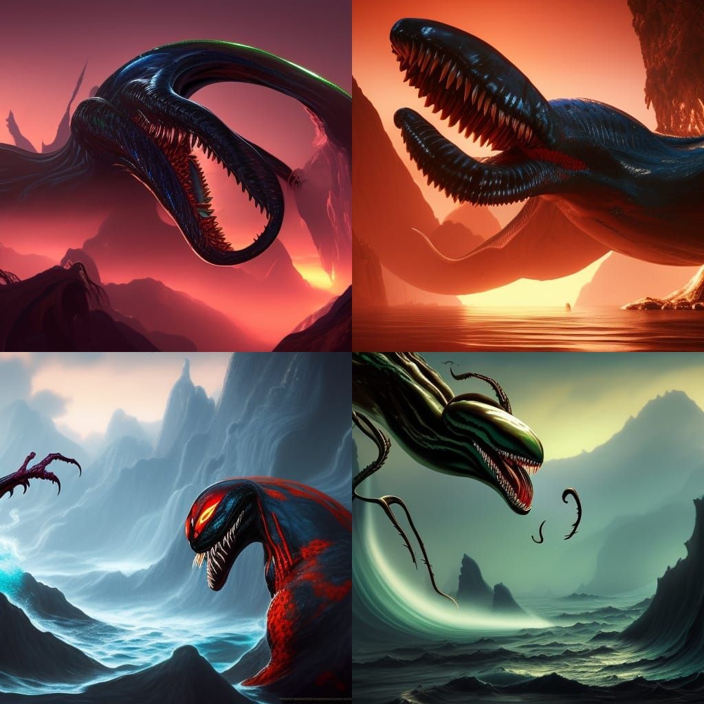 venom as a shape of wave - AI Generated Artwork - NightCafe Creator