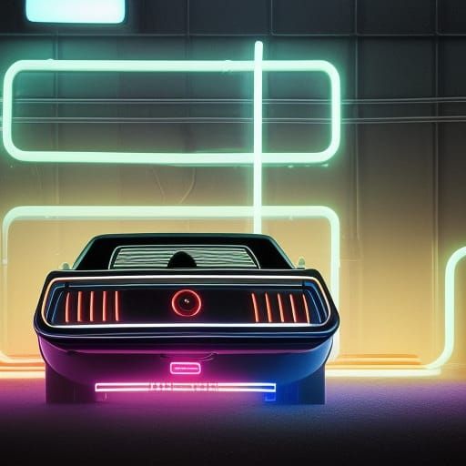 synthwave 1976 ford mustang - AI Generated Artwork - NightCafe Creator
