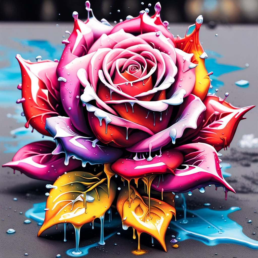 The dripping Rose - the Queen of Flowers - AI Generated Artwork ...