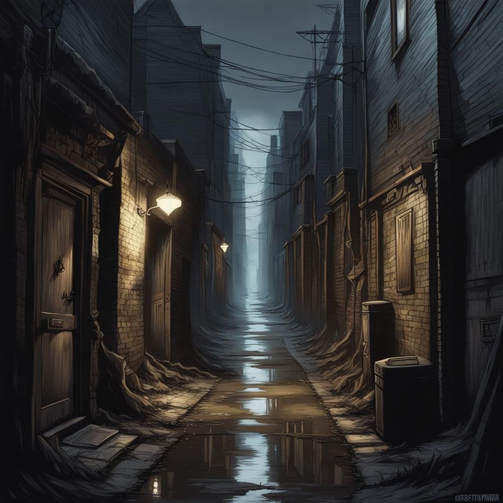 Dismal Alley - AI Generated Artwork - NightCafe Creator