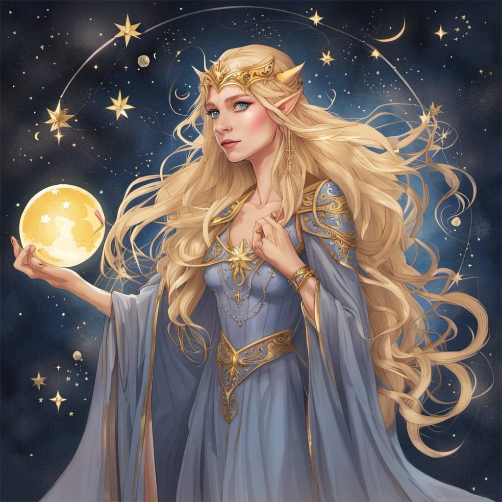 moon and star fae elf queen - AI Generated Artwork - NightCafe Creator