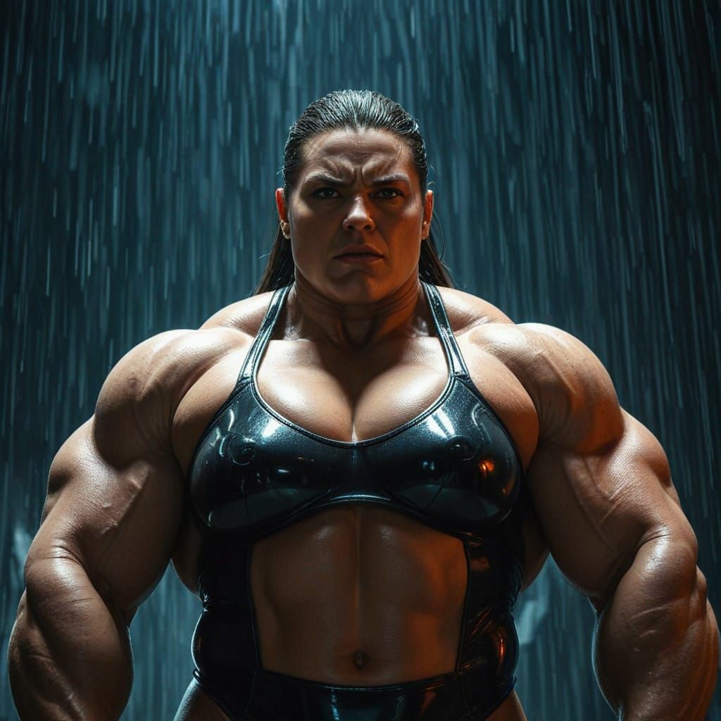 female bodybuilder - Hyper-Muscular Goddess in Iridescent Te...