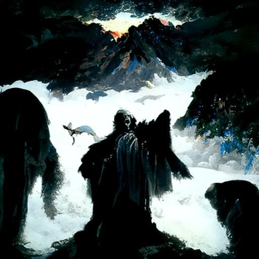 The angel of death and white cat - AI Generated Artwork - NightCafe Creator