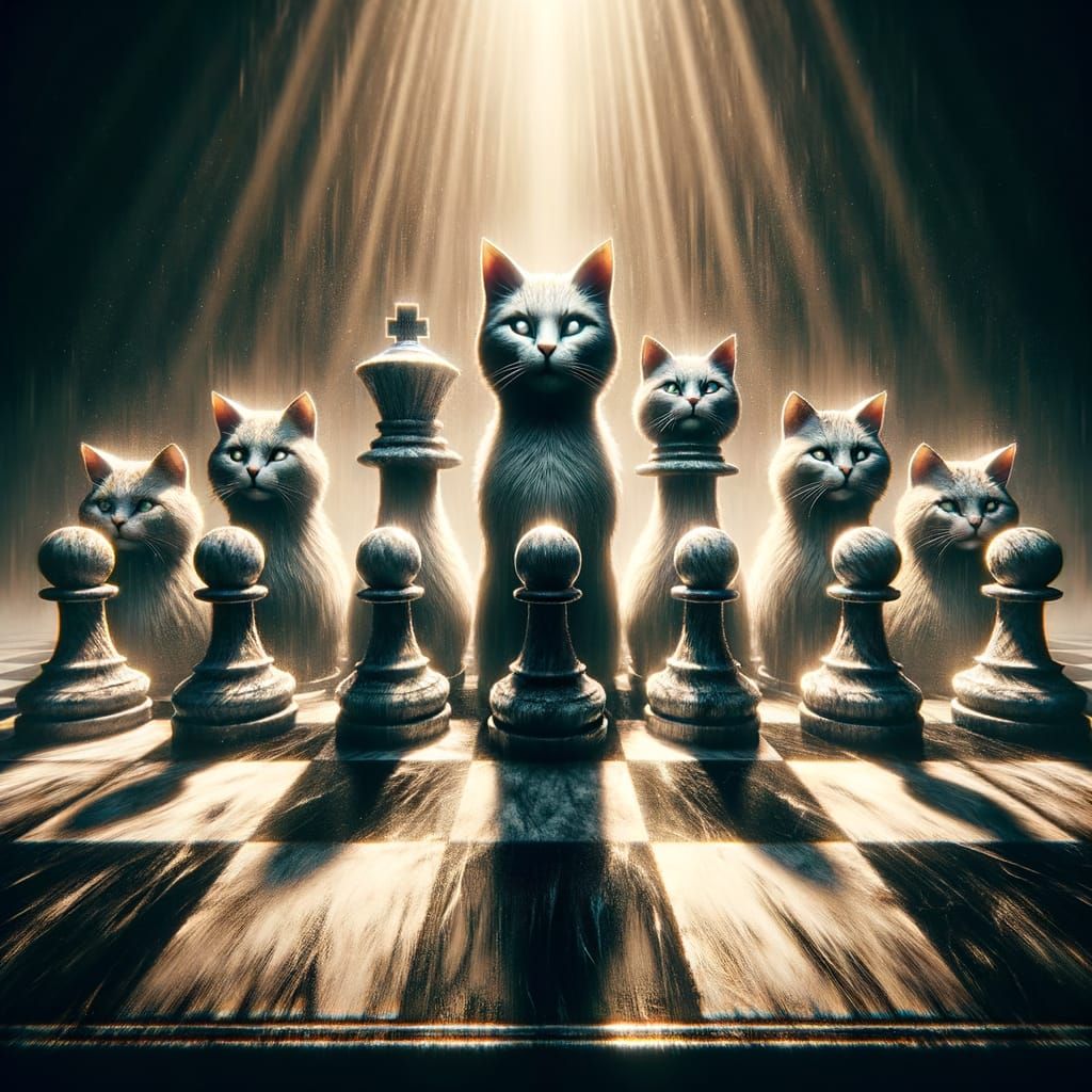 Cat chess 😼 - AI Generated Artwork - NightCafe Creator