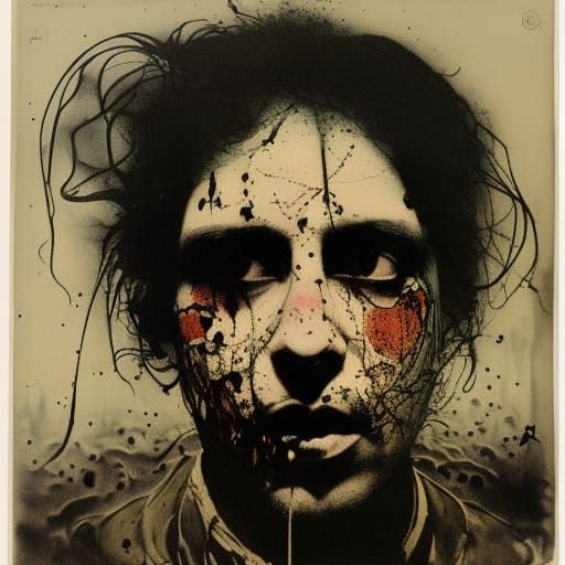 Sadness portrait Head and shoulders Watercolor ink drawing Steve ...