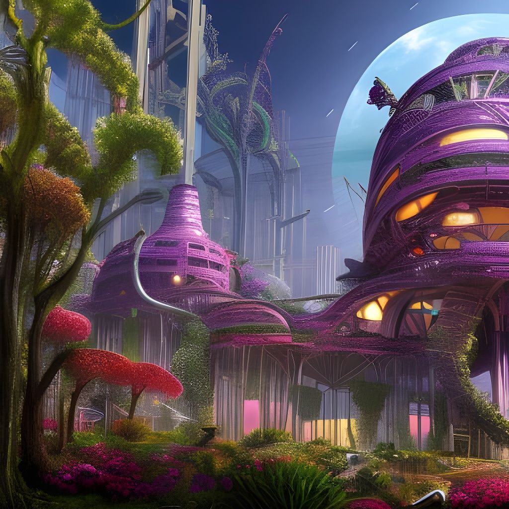 Atompunk garden home - AI Generated Artwork - NightCafe Creator
