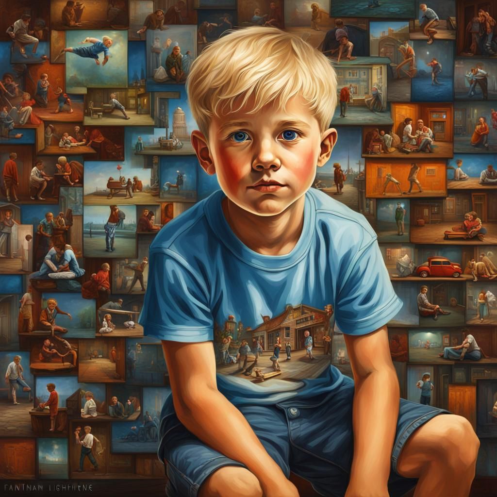 Portrait of a young boy . - AI Generated Artwork - NightCafe Creator
