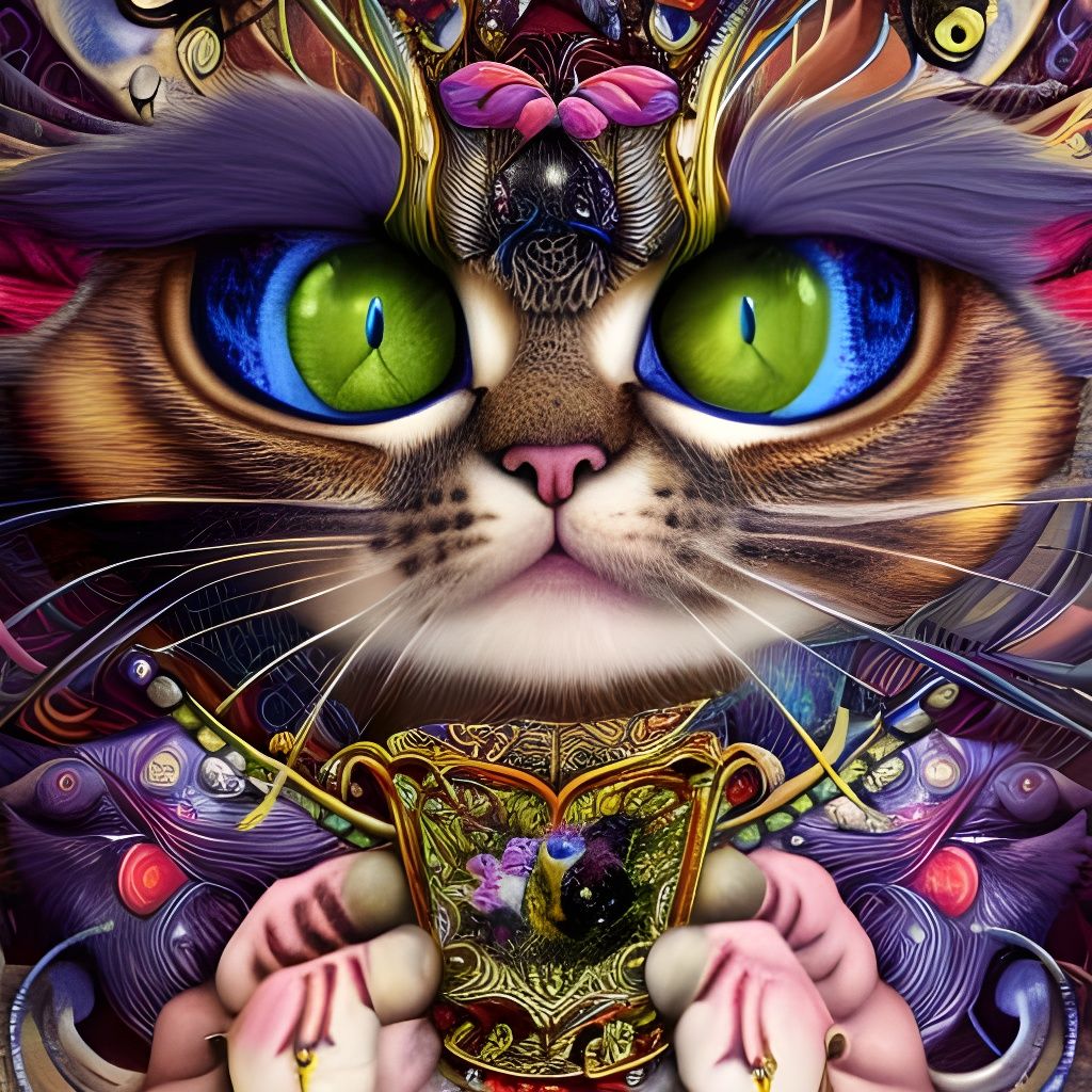 Gnarly: a portrait of my cat - AI Generated Artwork - NightCafe Creator