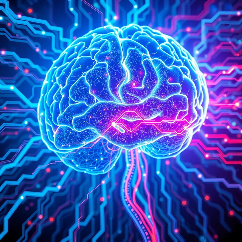 Cyberpunk Neurological Matrix in Vibrant, Glowing ... - AI Art