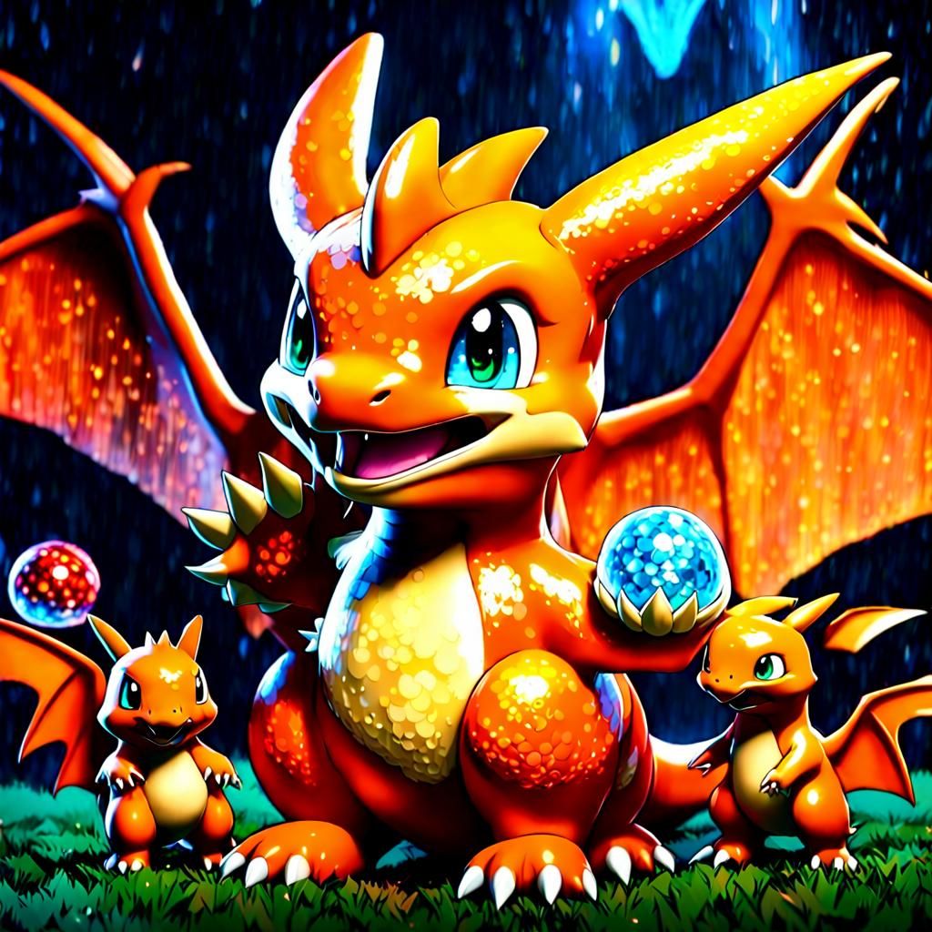 charizard and little babies🔥 - AI Generated Artwork - NightCafe Creator