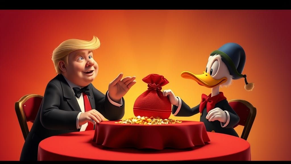 Disney-Inspired Cartoon Donald Trump and Scrooge M... - AI Art