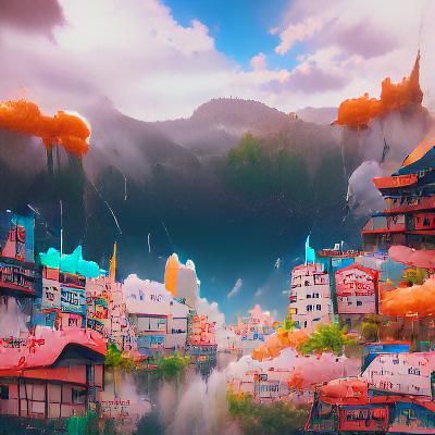 town - AI Generated Artwork - NightCafe Creator