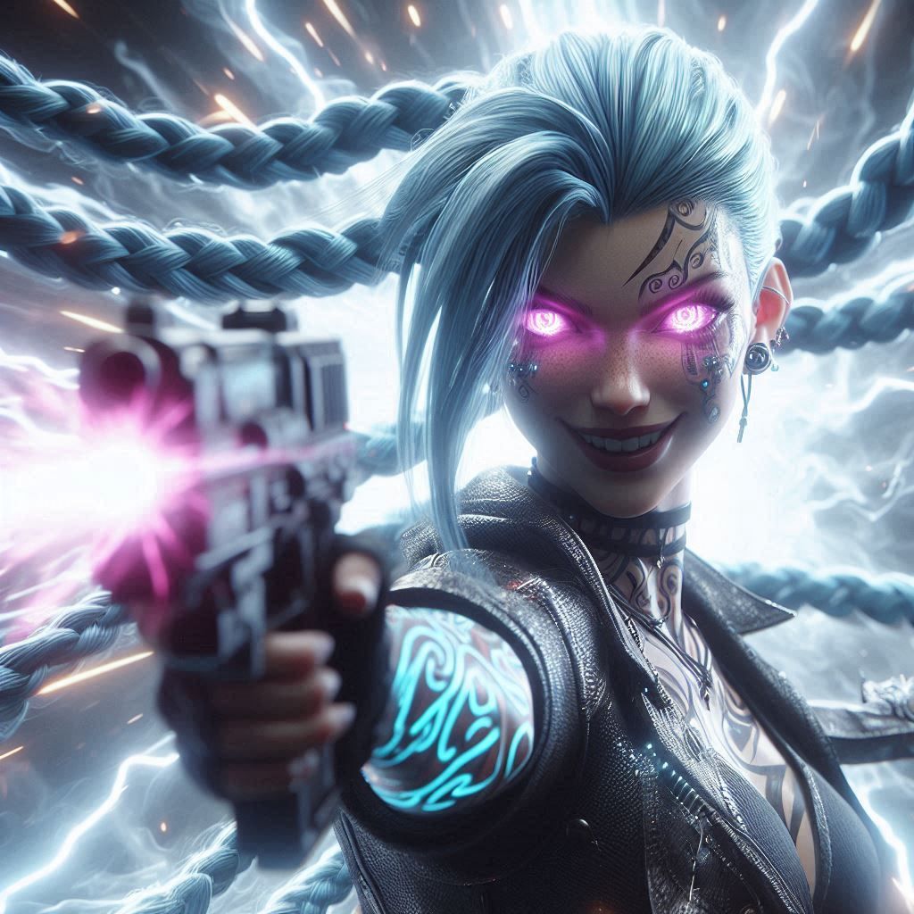 Shooting Boosted Jinx - AI Generated Artwork - NightCafe Creator