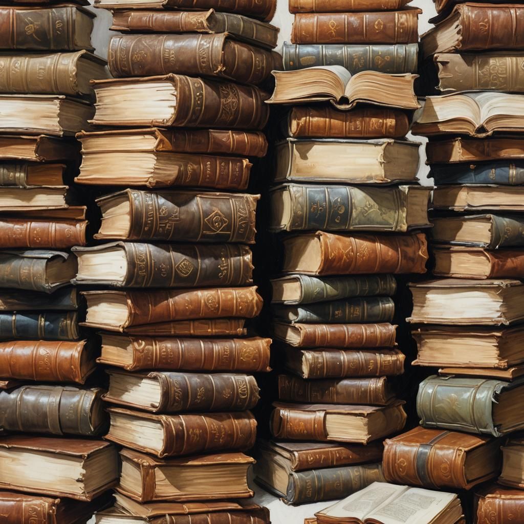 STACKS OF OLD BOOKS - AI Generated Artwork - NightCafe Creator