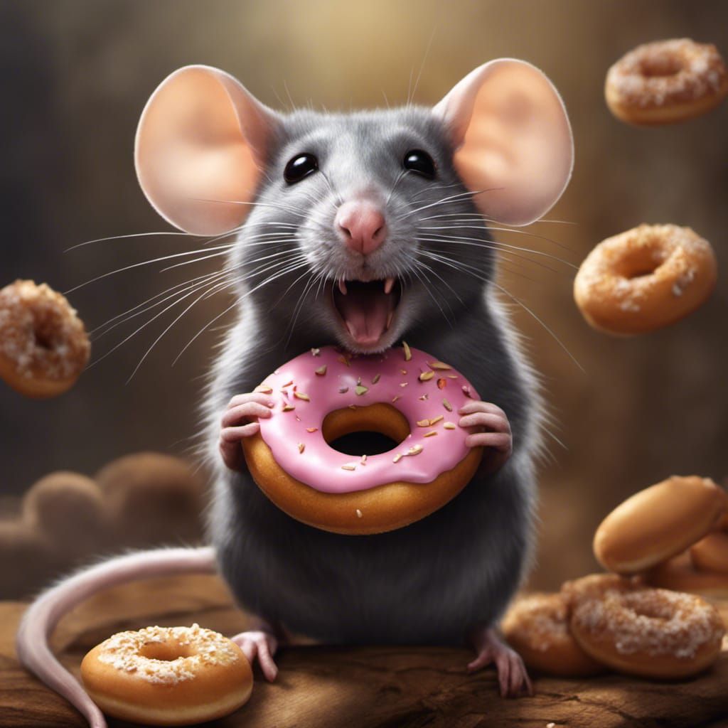 Oh look. It's a Rat. With a....... DONUT!!!! - AI Generated Artwork ...