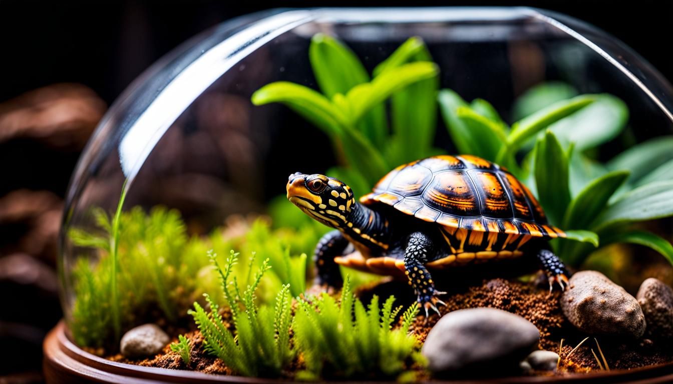 Little Turtle in his Terrarium - AI Generated Artwork - NightCafe Creator