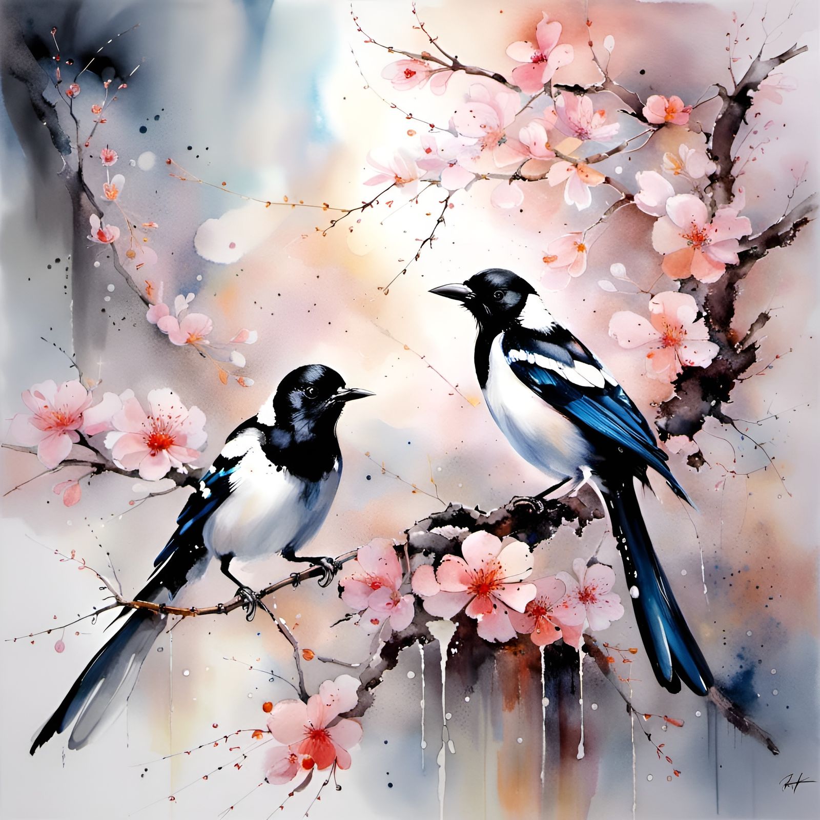 Magpies - AI Generated Artwork - NightCafe Creator