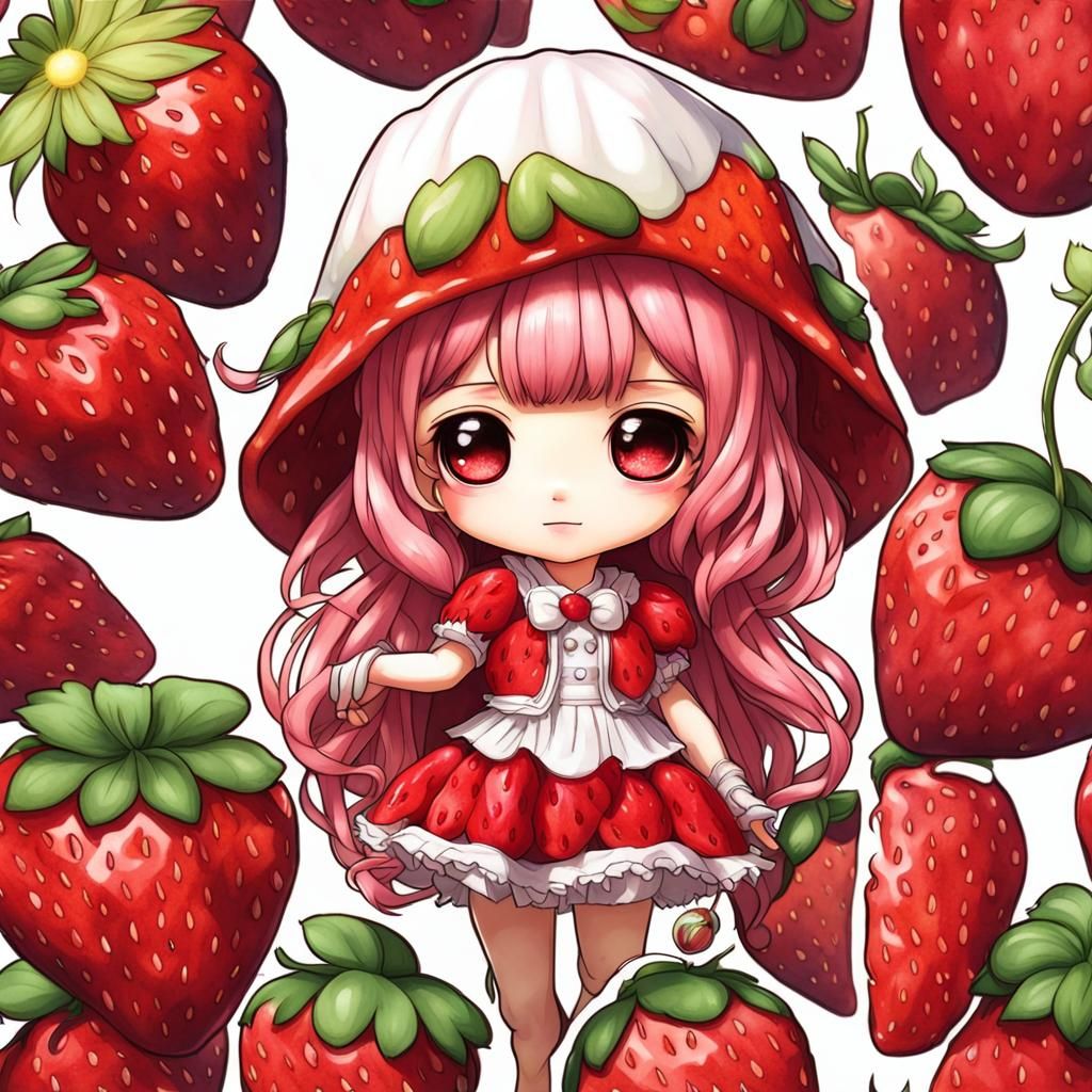 Masterpiece of a cute chibi strawberry, realistic, ultra detailed - AI ...