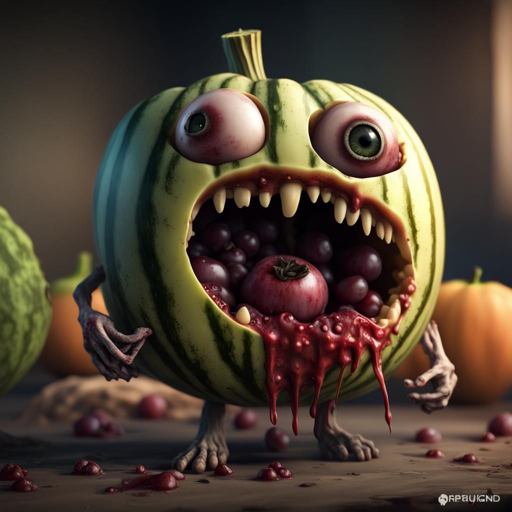 Zombie-Fruit Characters: melon 🍈😱 - AI Generated Artwork - NightCafe ...