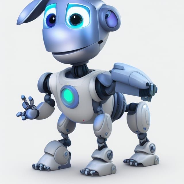 cute robot puppy Pixar, Disney, concept art, 3d digital art, Maya 3D ...