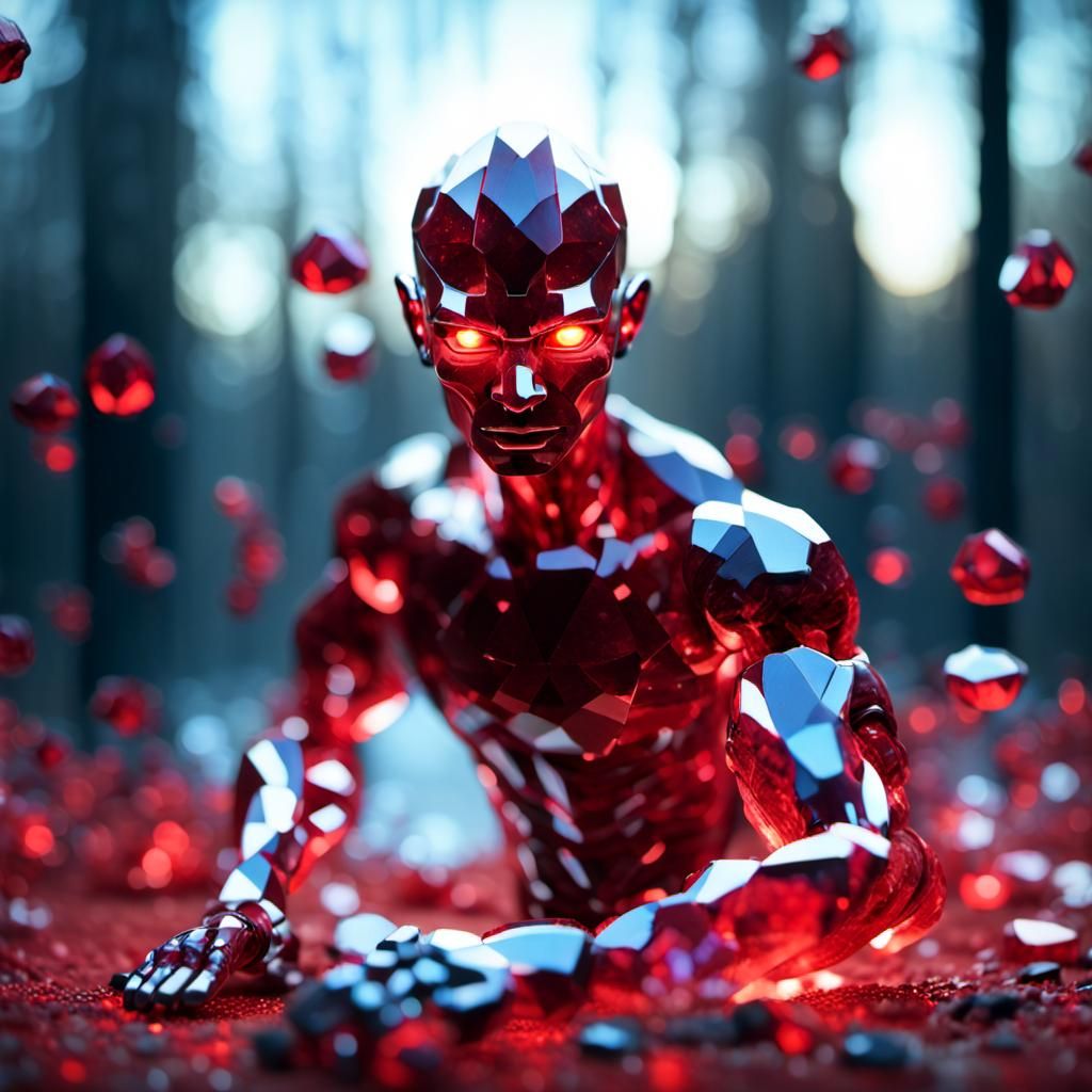 4E D&D Ruby Shardmind crystalline humanoid with glowing eyes ...