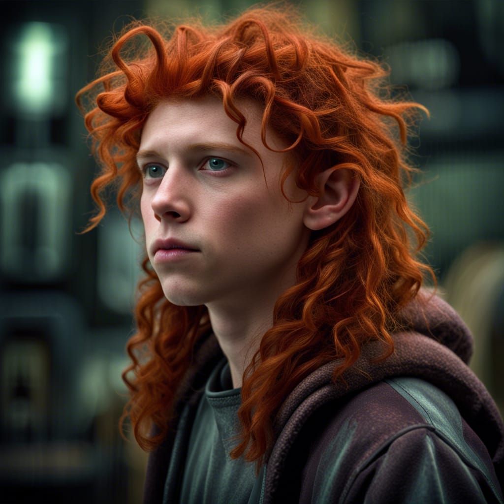 a 16-year-old with a red somewhat curly mullet as "The Oncler" from ...