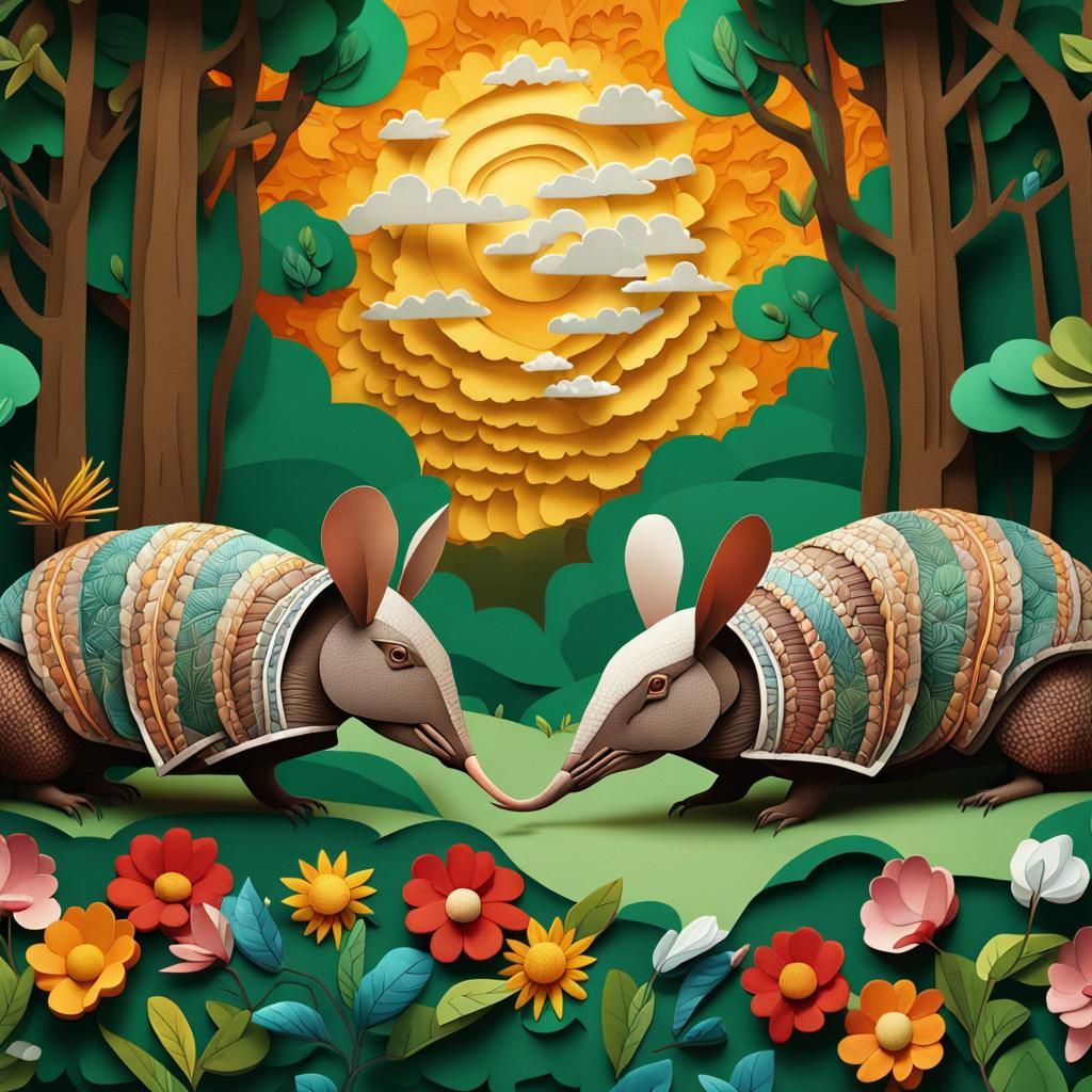 Armadillos love - AI Generated Artwork - NightCafe Creator