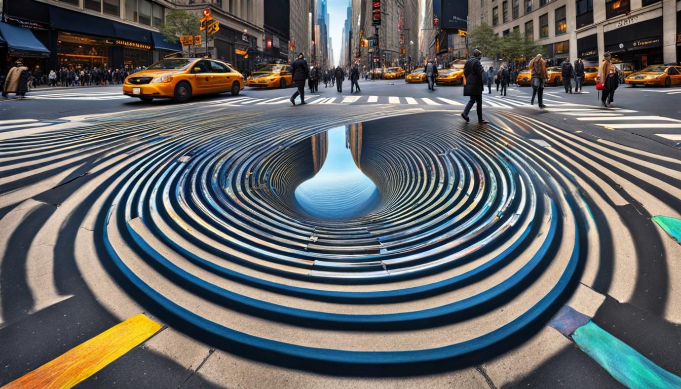 Sidewalk Chalk Reflections - AI Generated Artwork - NightCafe Creator