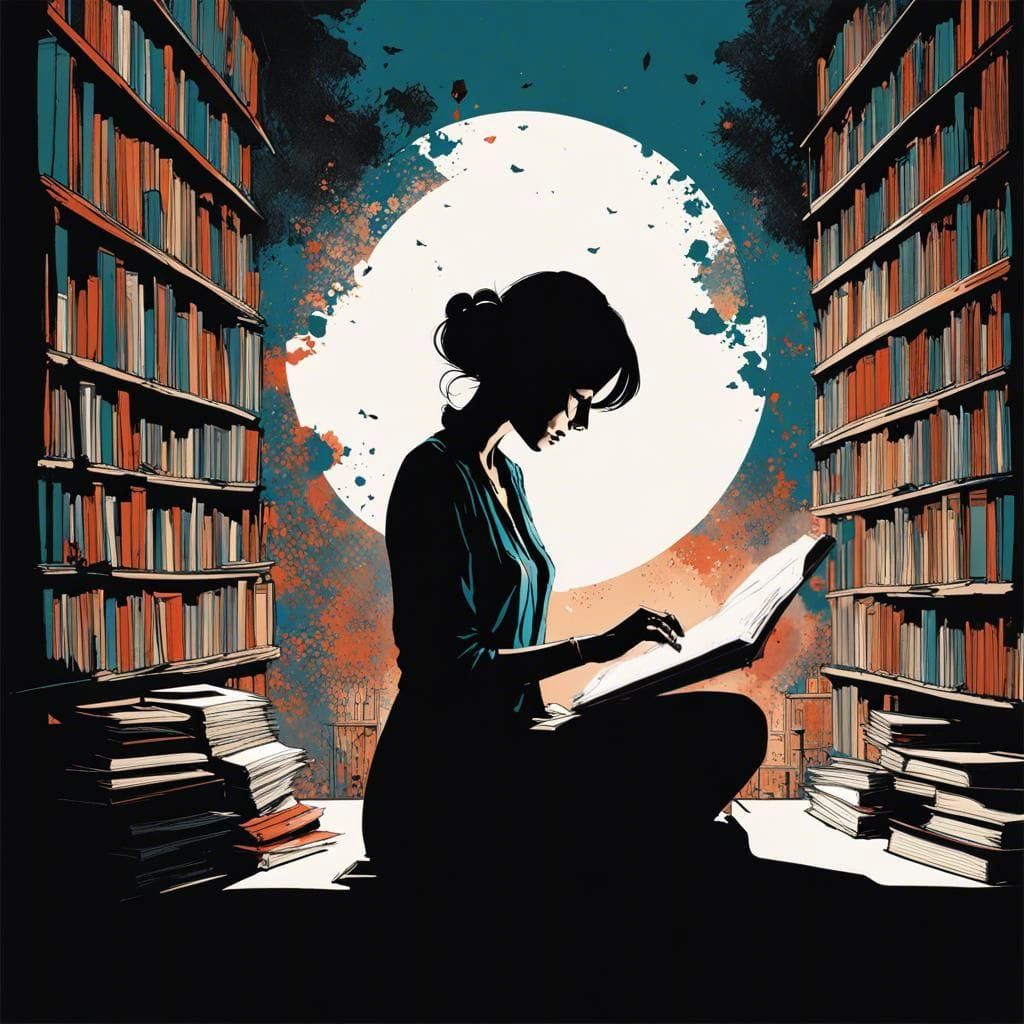 Woman reading a book - AI Generated Artwork - NightCafe Creator