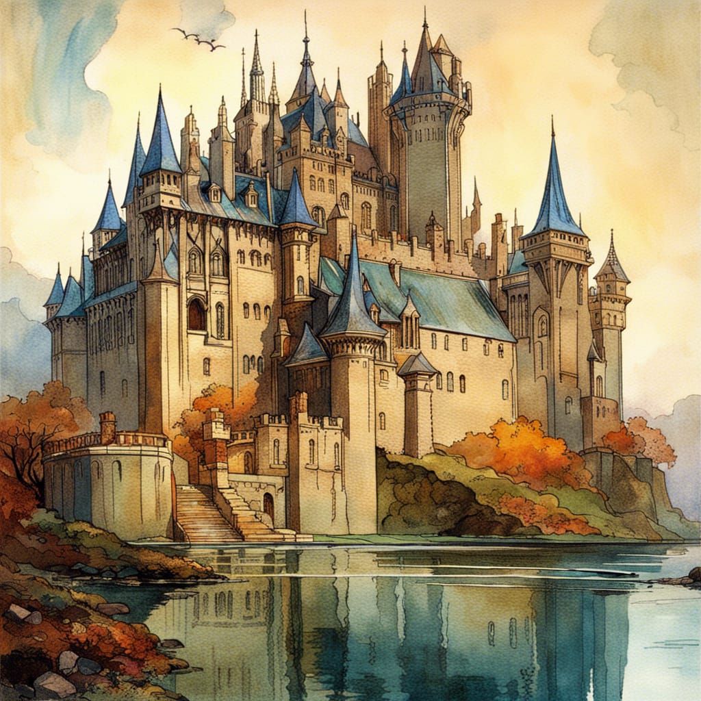 Another Camelot | Ink Painting - AI Generated Artwork - NightCafe Creator