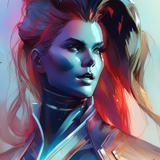 Ink splash Captain Marvel - AI Generated Artwork - NightCafe Creator