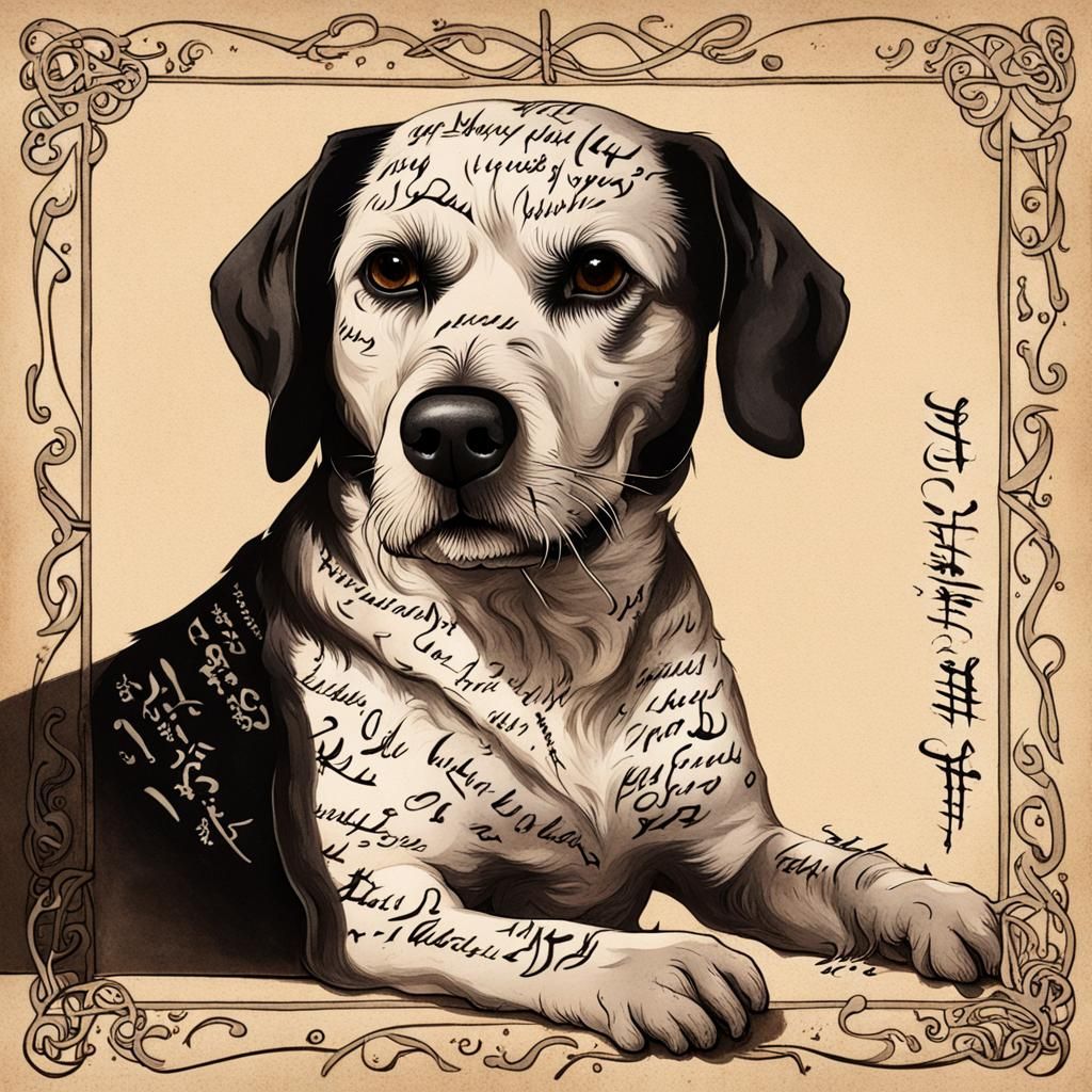 Dog Written Liberty - AI Generated Artwork - NightCafe Creator