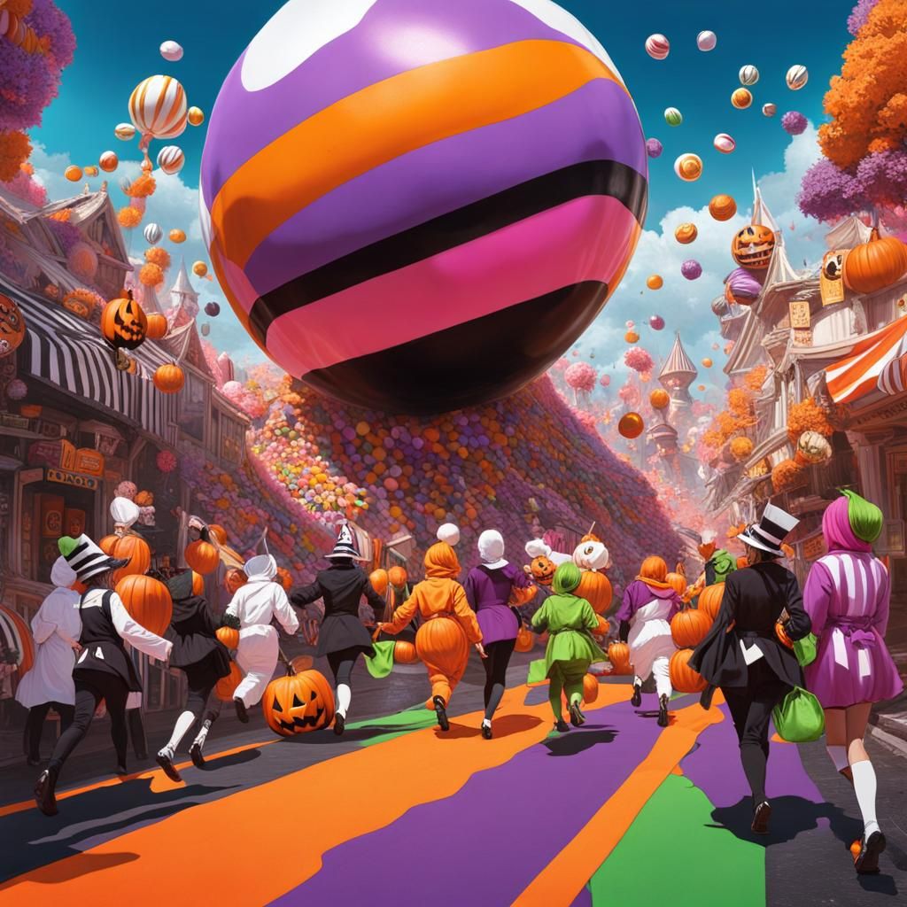 Candy Wonders: The World's Largest Gobstopper - AI Generated Artwork - NightCafe Creator