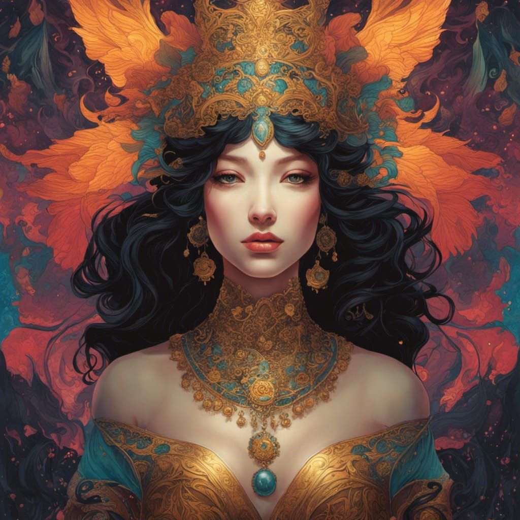 centered, beautiful princess | charles vess, oil gouache melting, acrylic, high contrast, ultra ...