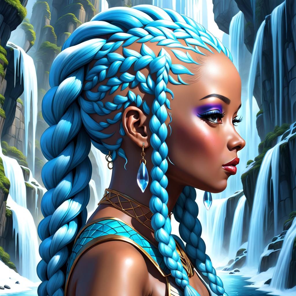 Blue Braids - AI Generated Artwork - NightCafe Creator
