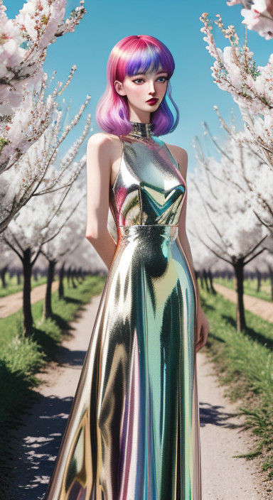 Slenderwoman in a Metallic Dress - Neon Slenderwoman Shines ...