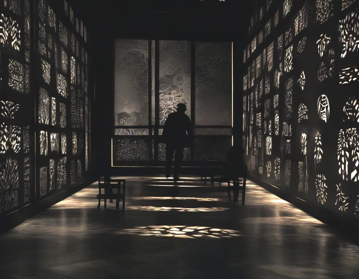 Cyberpunk Urban Explorer Illuminated by Gobo Light... - AI Art