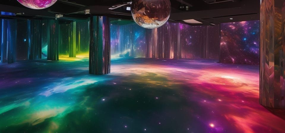 Insanely detailed photograph of a Galaxy Cubes in colorful dark rainbow ...