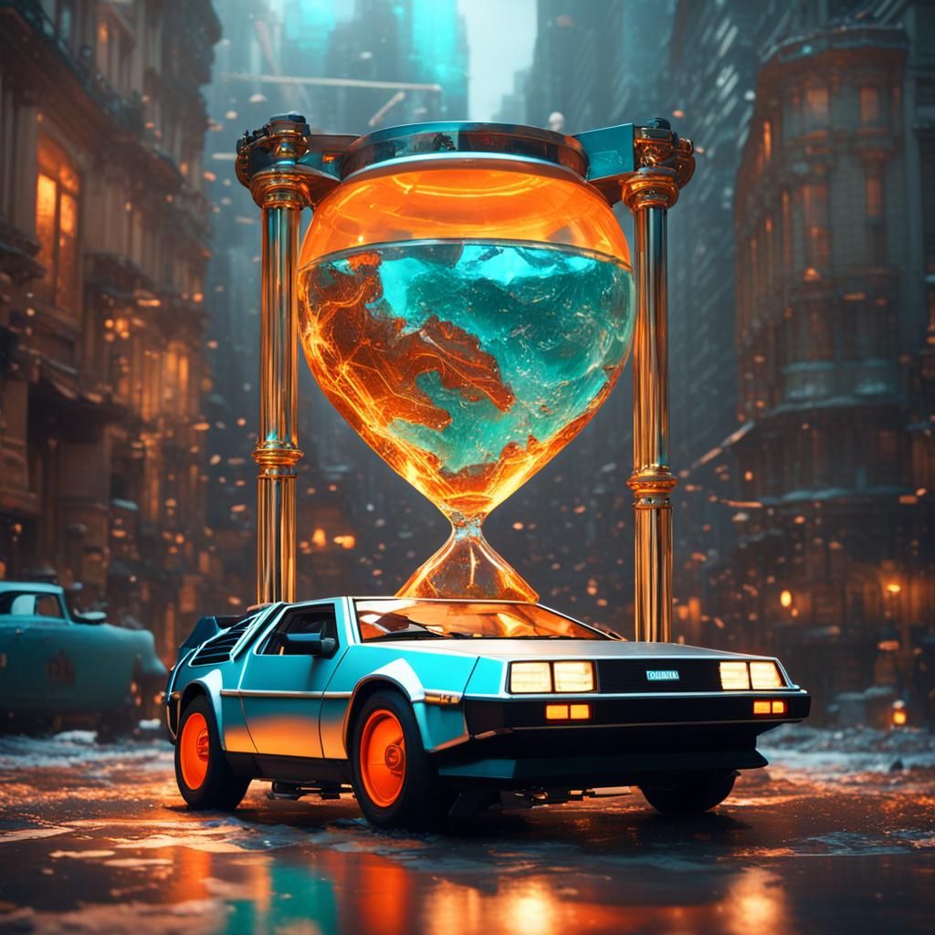 Delorean time machine - AI Generated Artwork - NightCafe Creator