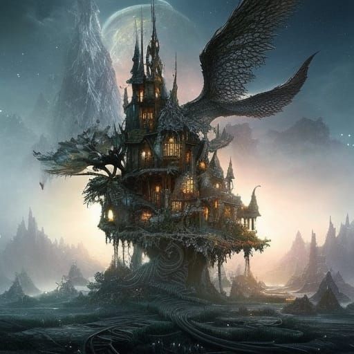 Dreamcore flying castle - AI Generated Artwork - NightCafe Creator