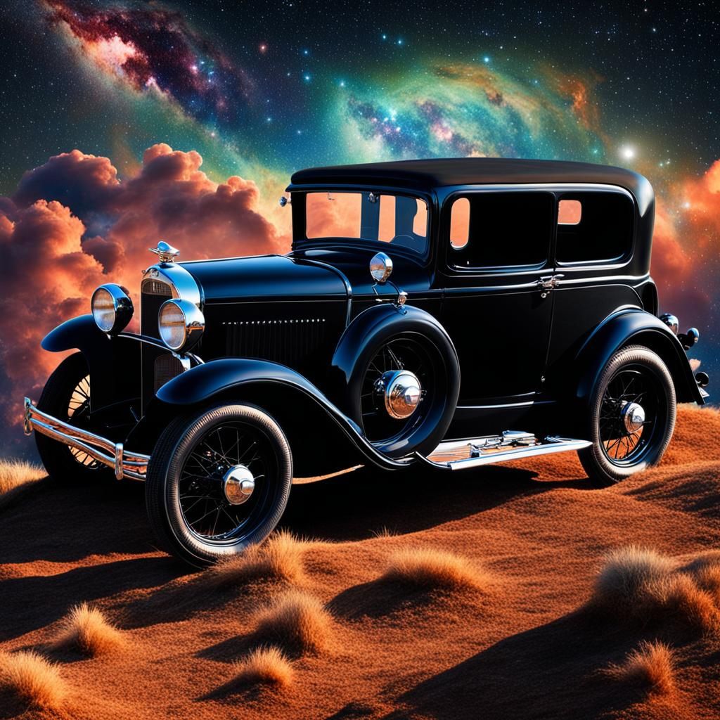 Ford v8 coupe as a cosmic car - AI Generated Artwork - NightCafe Creator