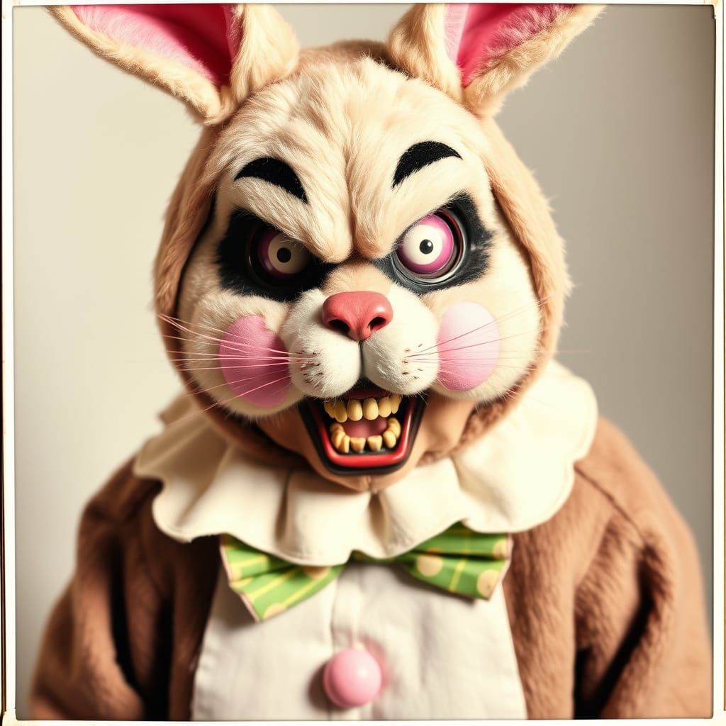 Vintage Easter Bunny Costume Horror - AI Art