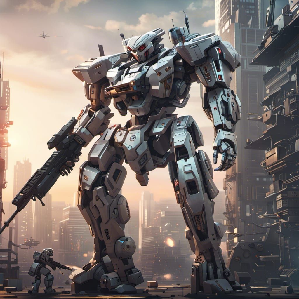 High-tech Mecha futuristic defending the city 🔥🌆 - AI Generated Artwork ...