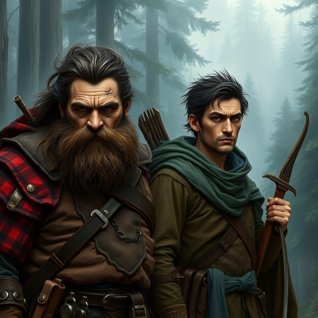 Barlo and Bren - Battle-Hardened Hunter Stands at the Edge o...