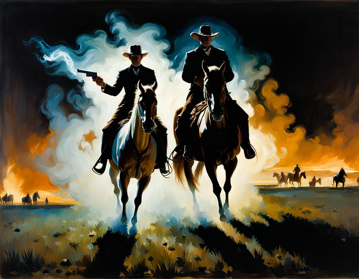 Ghosts cowboys shooting - AI Generated Artwork - NightCafe Creator