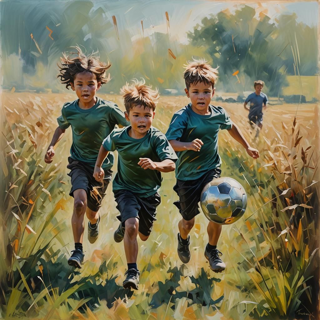 Childhood Bliss: Frolic in the Fields - AI Generated Artwork - NightCafe Creator