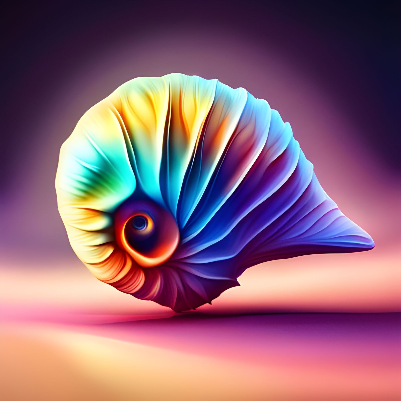 Rainbow Conch Shell - AI Generated Artwork - NightCafe Creator