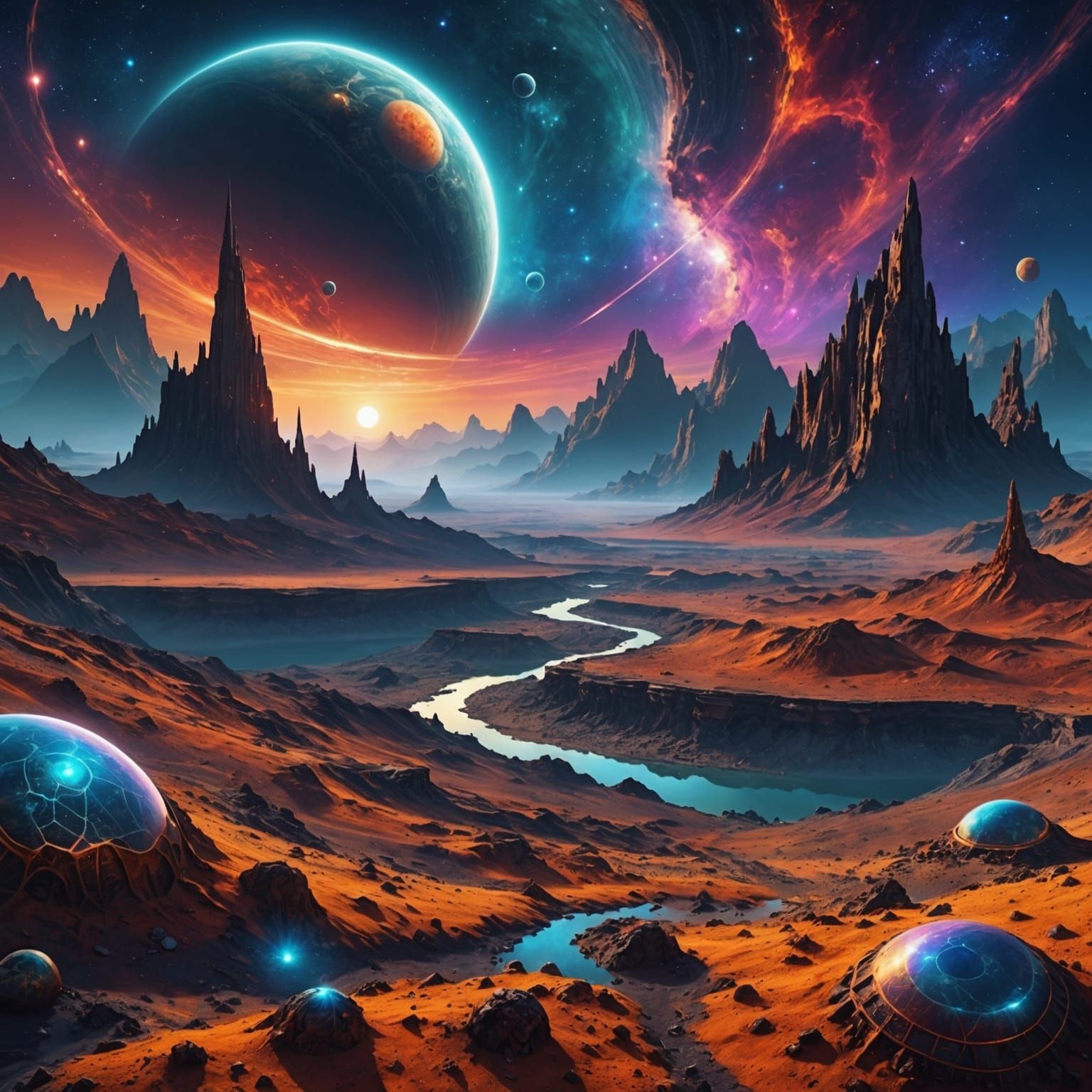 Alien planet terrain - AI Generated Artwork - NightCafe Creator