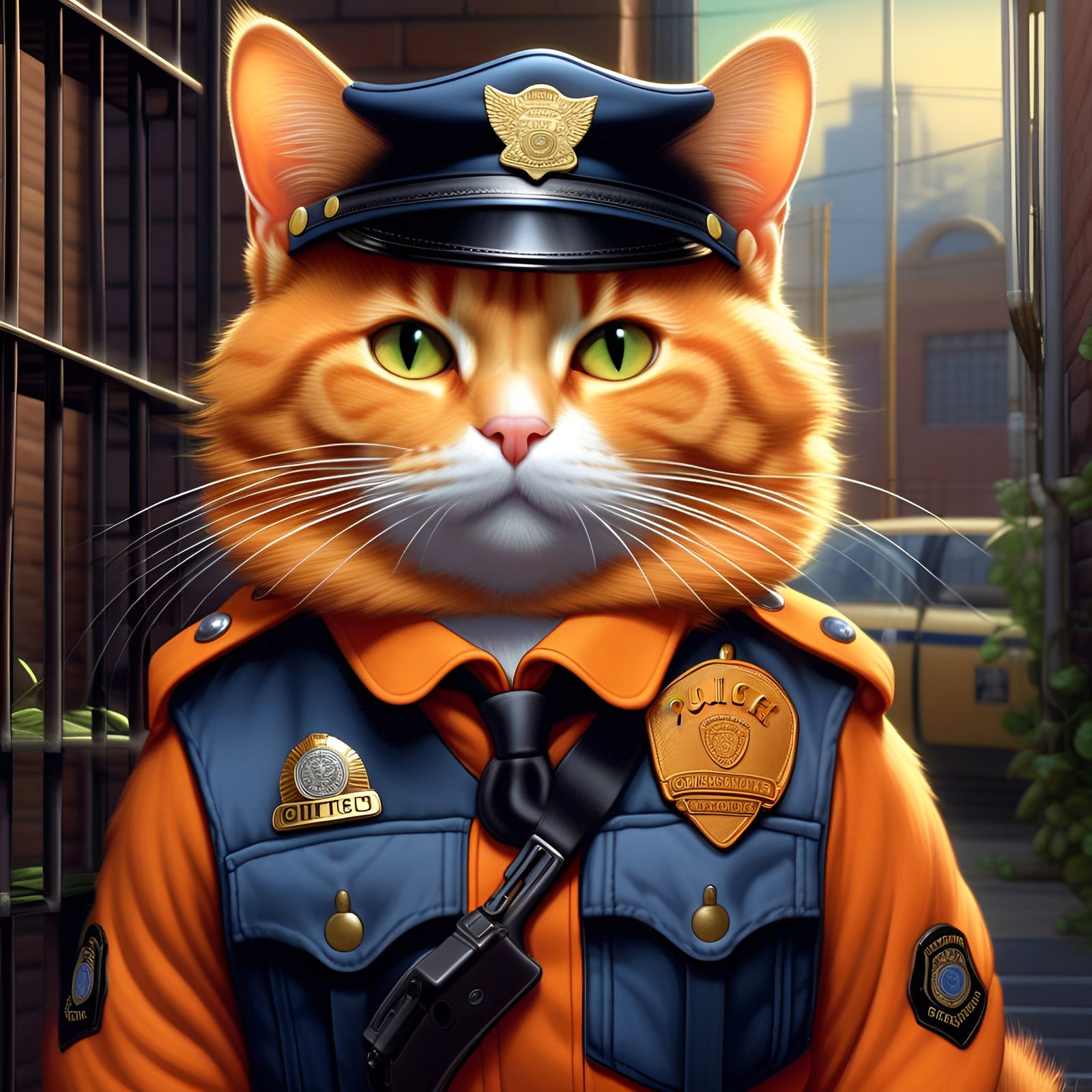 Police Kitty - AI Generated Artwork - NightCafe Creator